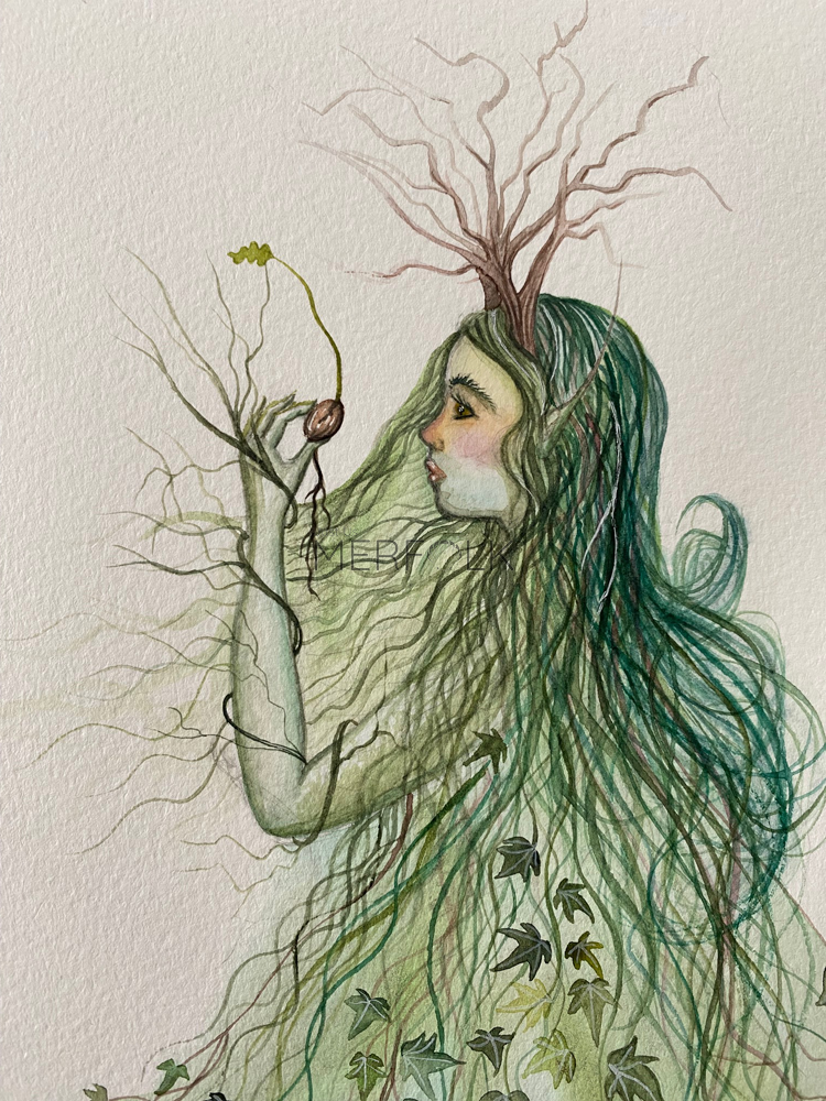 Dryad Original A4 Watercolour Artwork - Just us Merfolk