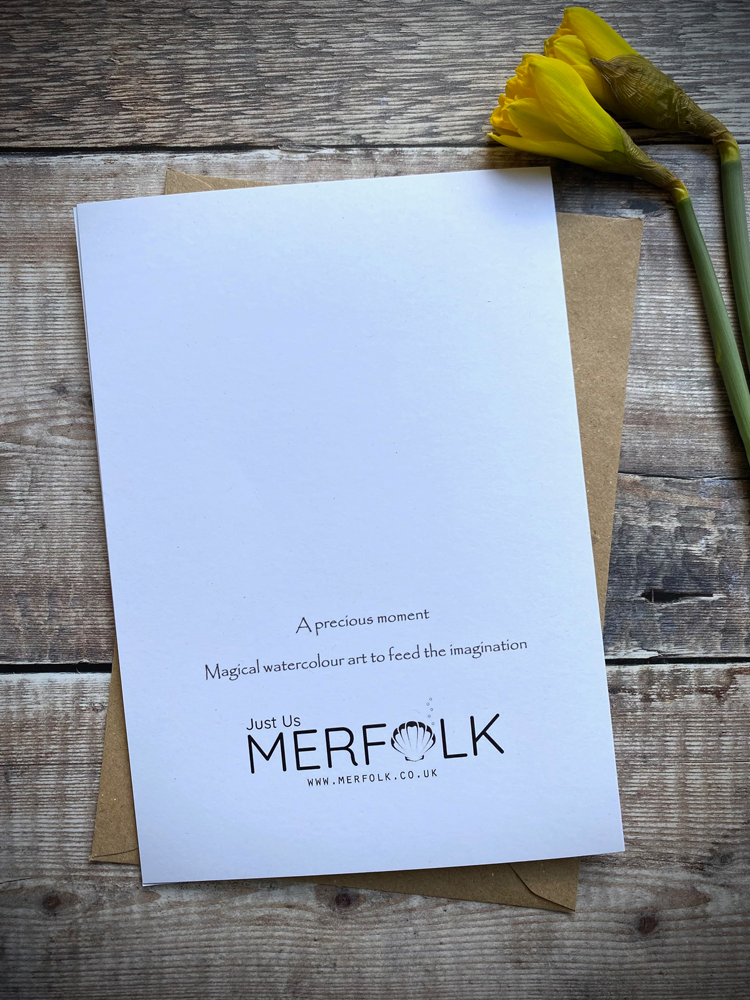 A Precious Moment Mermaid And Merchild A5 Card - Just us Merfolk