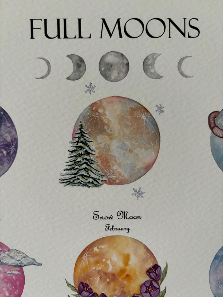 Full Moon Guide A4 Print - Just us Merfolk